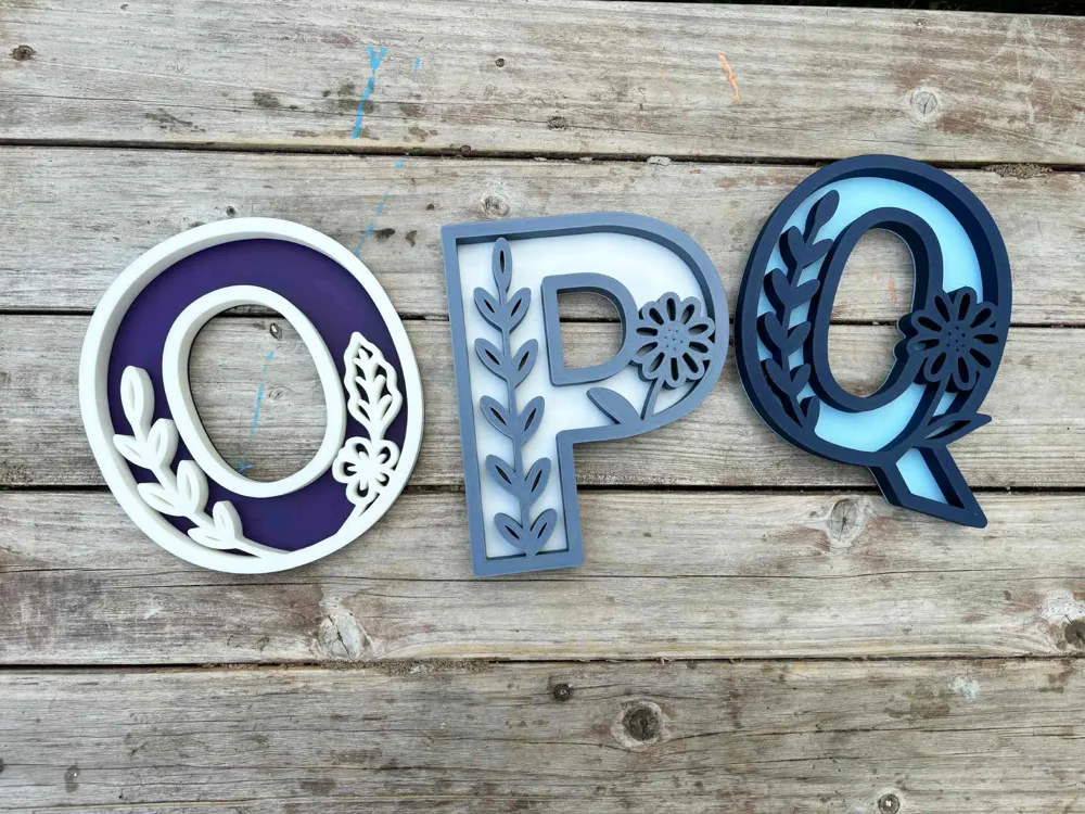 Floral Decor Letters - Free 3D Print Model - MakerWorld