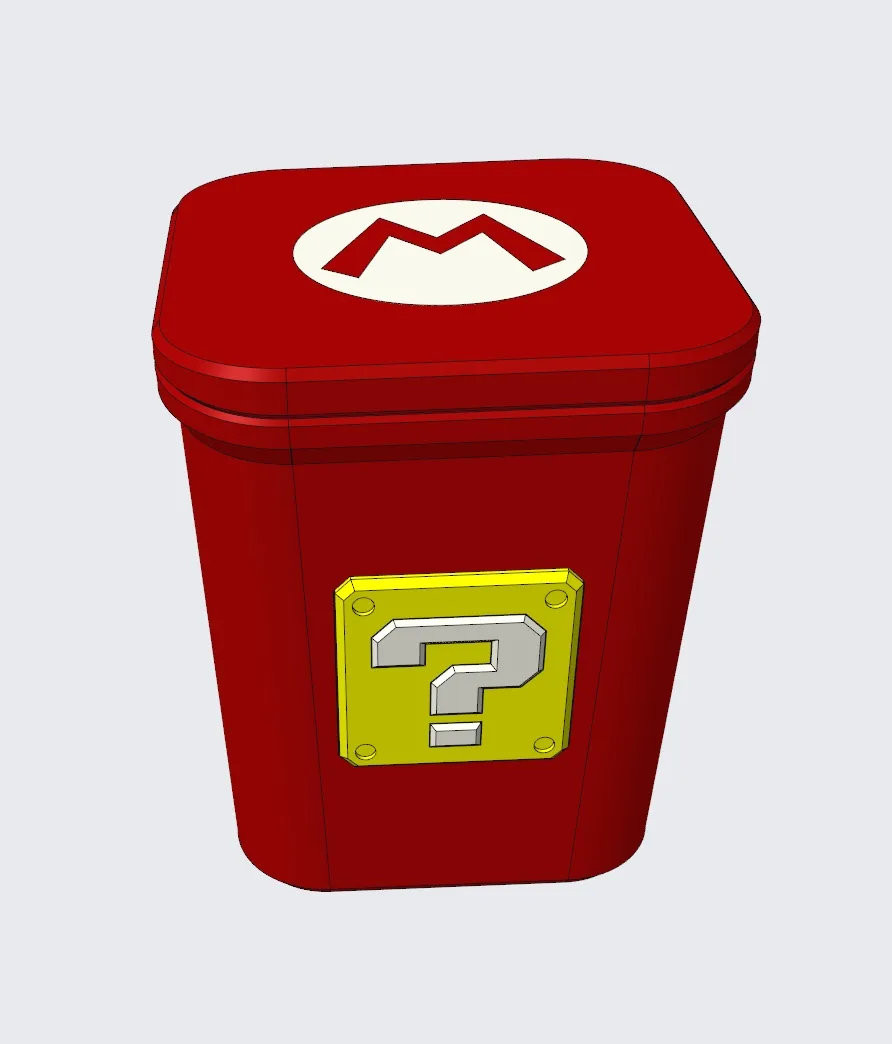 Mario-themed desktop trash can - Free 3D Print Model - MakerWorld