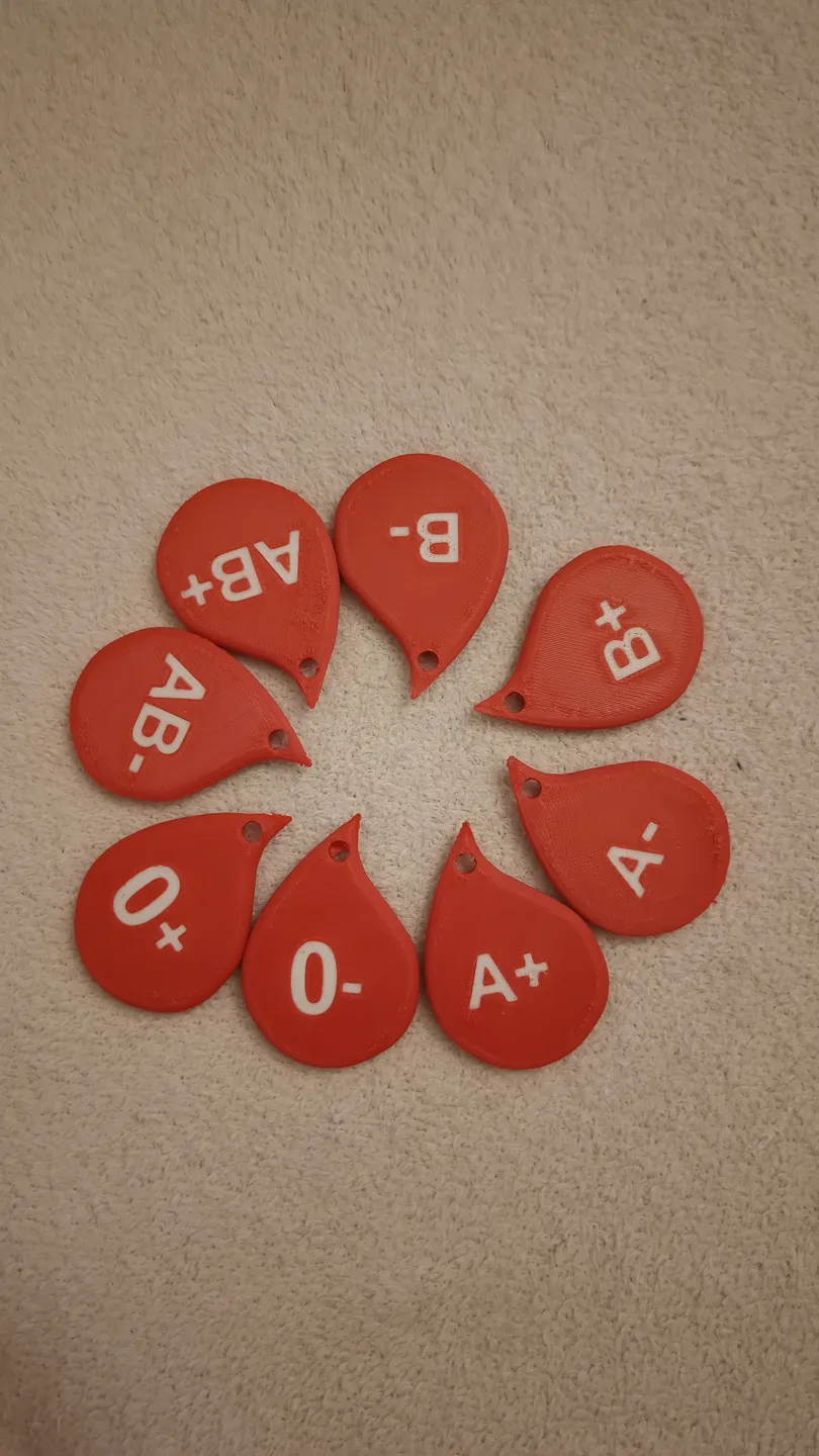Emergency NFC keychain with blood type by Zajo3D - MakerWorld