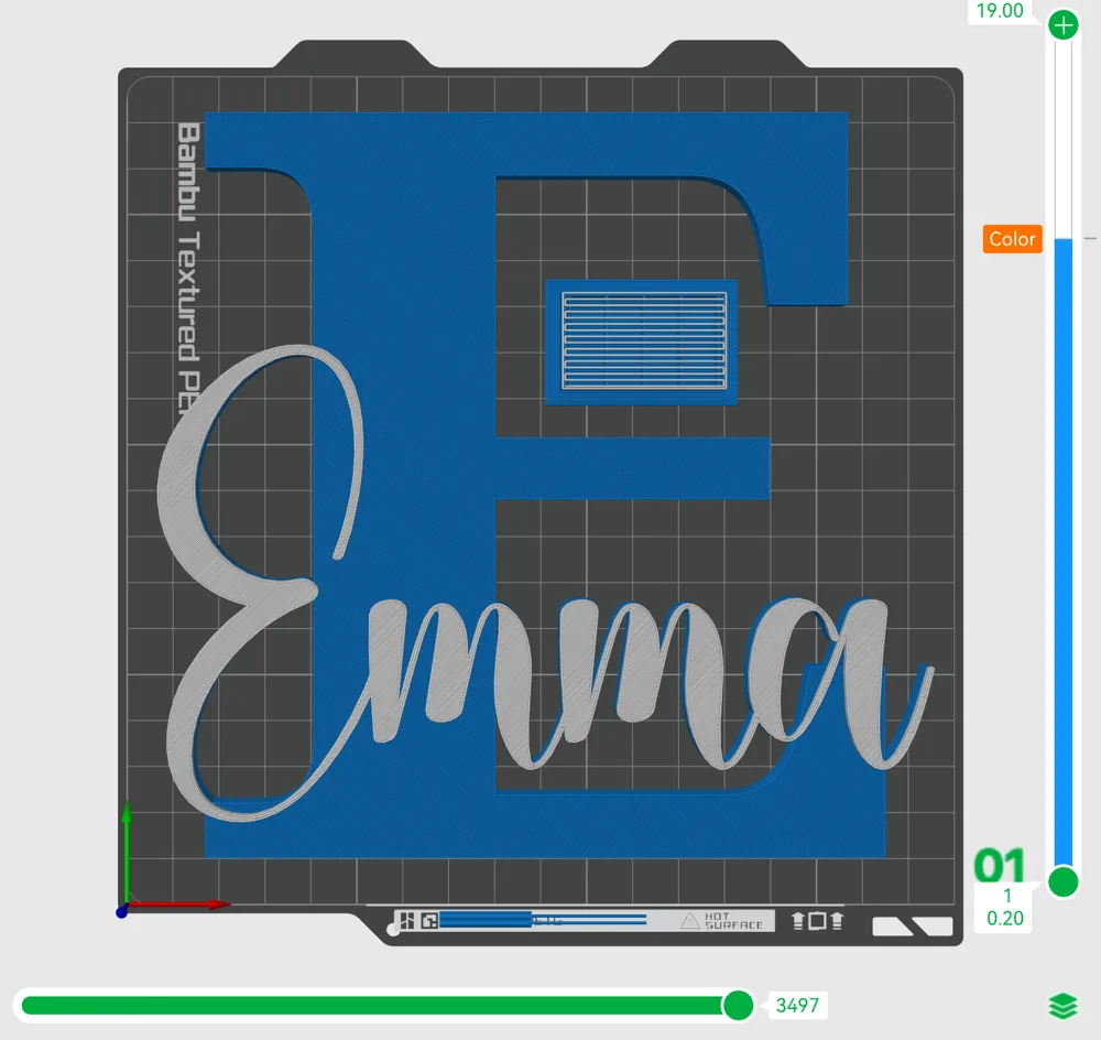 EMMA name ornament initial nameplate sign by meetoo333 MakerWorld ...