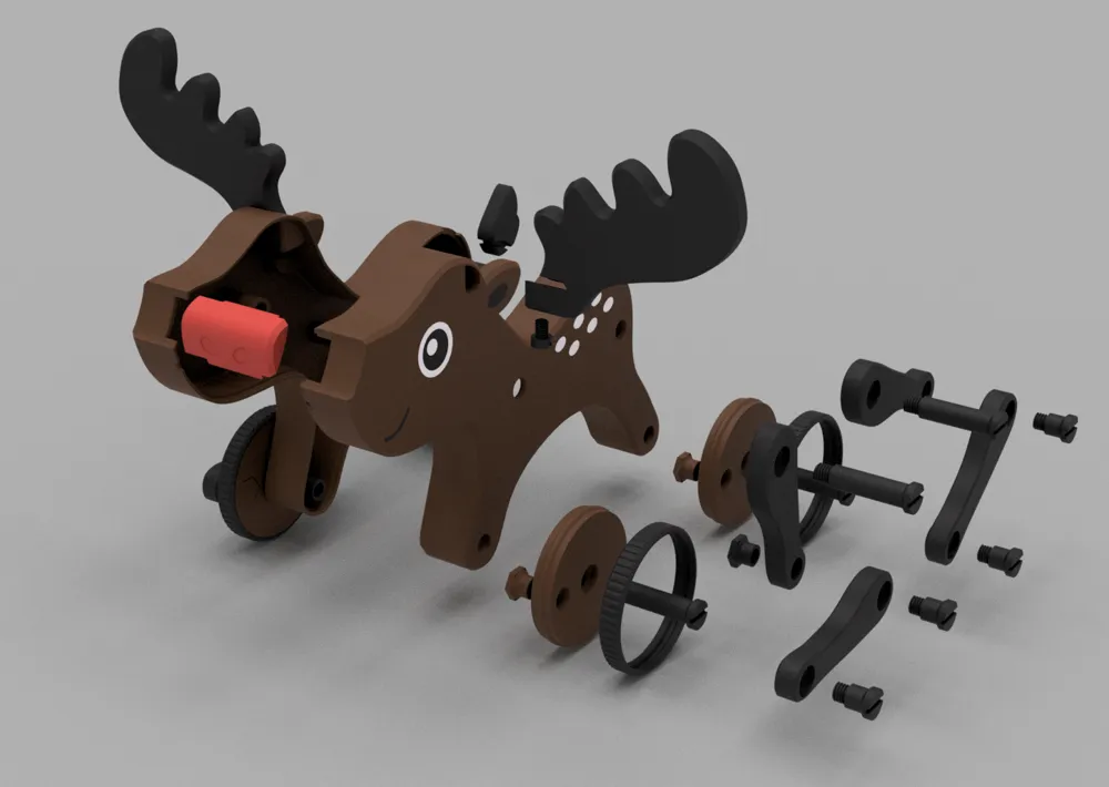 Reindeer Pull Toy with Moving Legs by ExTr3Dsign MakerWorld: Download ...