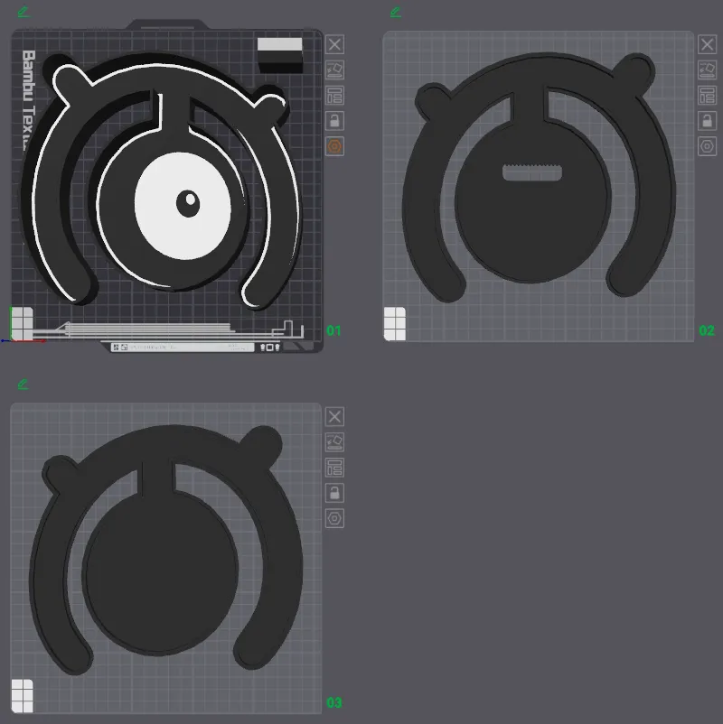 Pokemon - 0201 Unown M LED Lamp by BeeTee 3D - MakerWorld