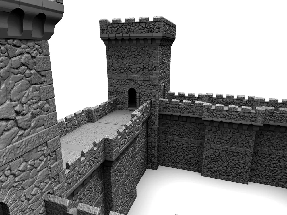 Medieval Castle 28mm Scale (Support Free) by VogMan - MakerWorld