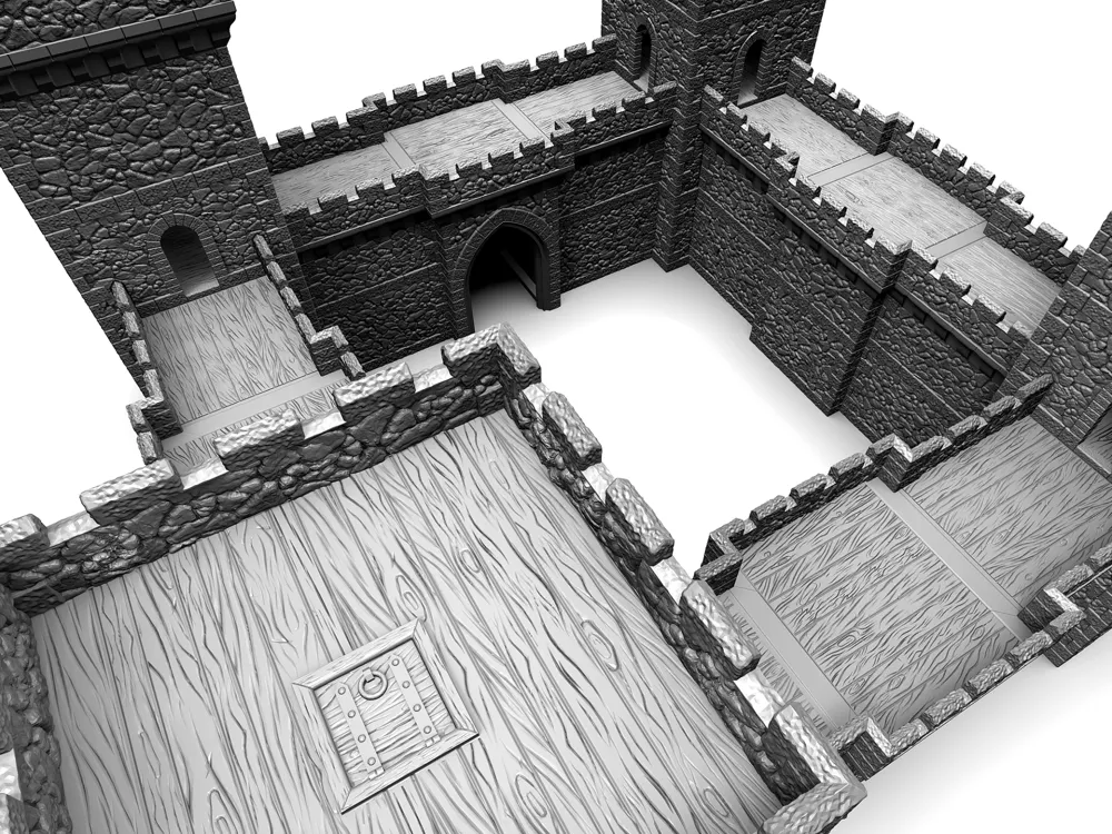 Modular Medieval Castle 28mm Wargaming Terrain by VogManMakerWorld: Download Free 3D Models