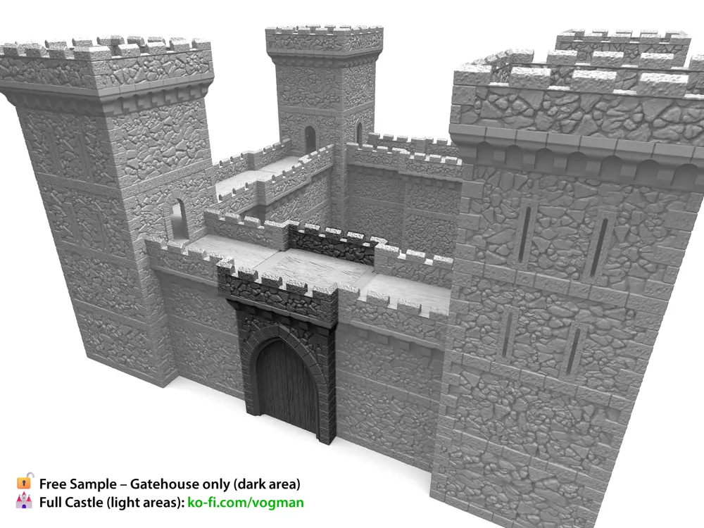 Modular Medieval Castle GATEHOUSE 28mm Terrain by VogMan MakerWorld ...