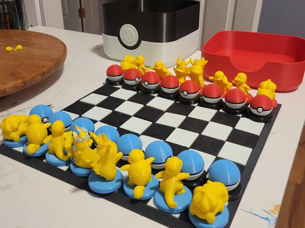 pokemon chess set Remixed by rosstownrd MakerWorld: Download Free 3D Models