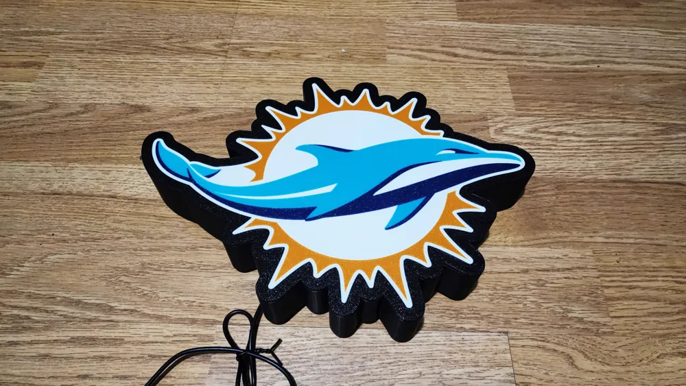 Miami Dolphins LED Light Box by MayHem - MakerWorld