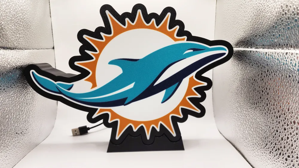 Miami Dolphins LED Light Box by MayHem - MakerWorld