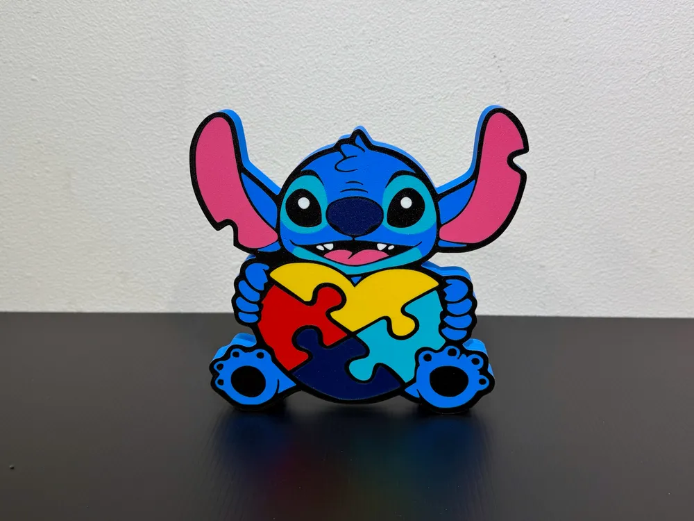 Stitch Autism Awarenes Wall/Desk Sign - Free 3D Print Model - MakerWorld