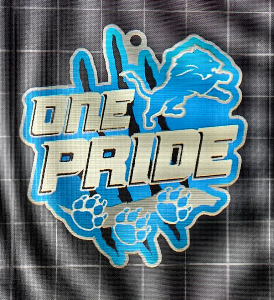 Detroit Lions One Pride keychain by Warlock - MakerWorld