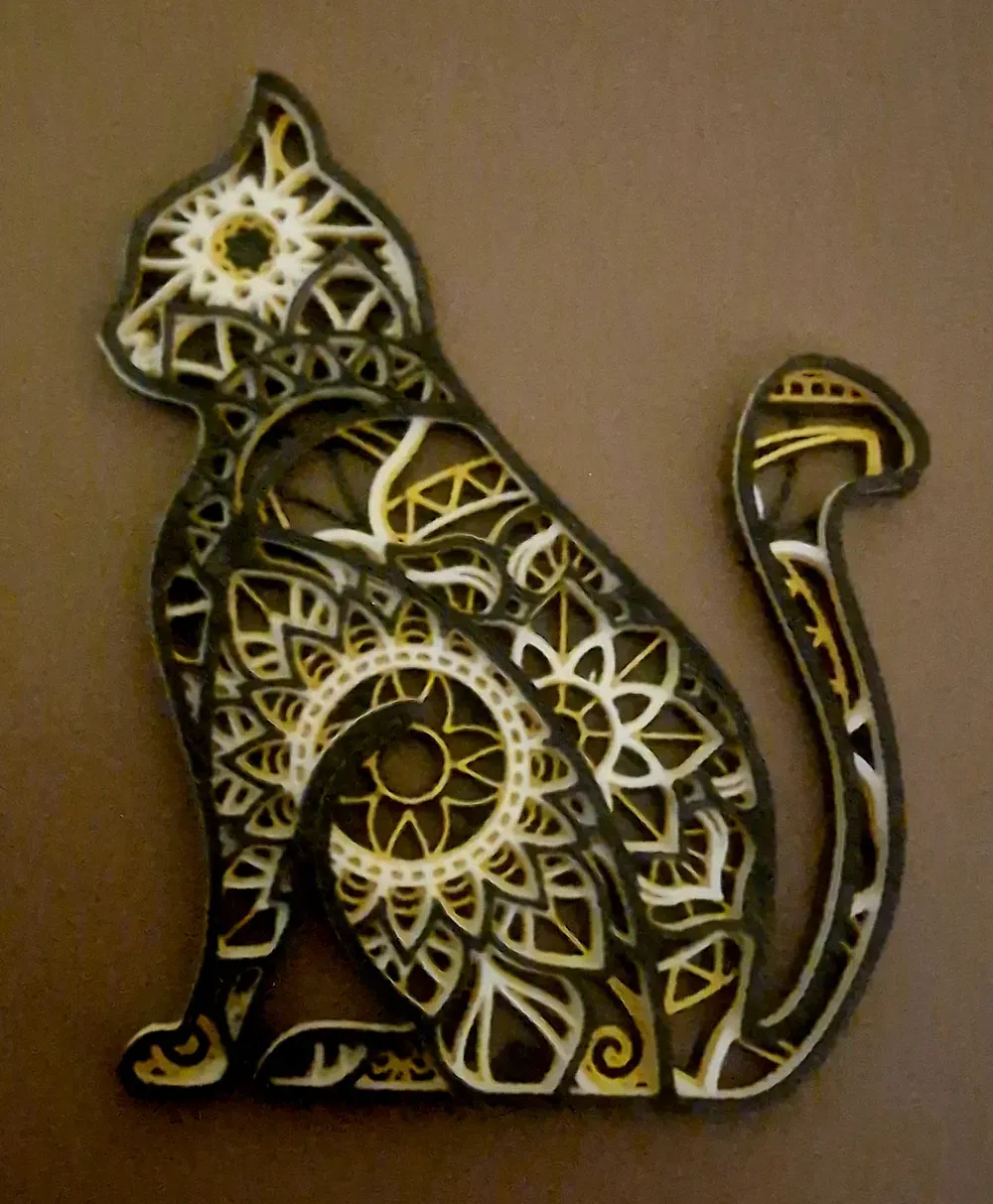 The Zen Cat multilayer multicolor by TheWallArtGuy - MakerWorld