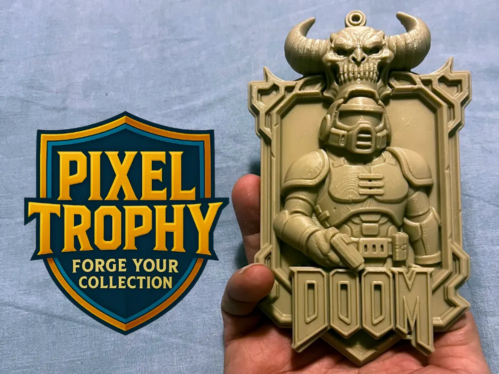 Pixel Trophy – Doom Slayer (DOOM 1993) - Free 3D Print Model - MakerWorld