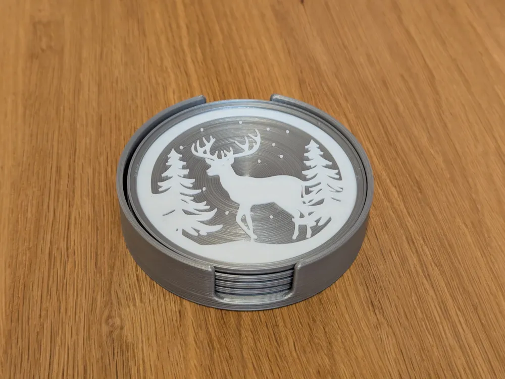 Christmas Reindeer 3D Stackable Coaster Set by DelPrints MakerWorld ...