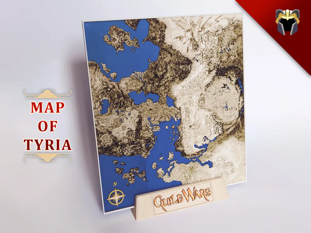 Guild Wars 1 - Map of Tyria (Hueforge) by monkeyzav - MakerWorld