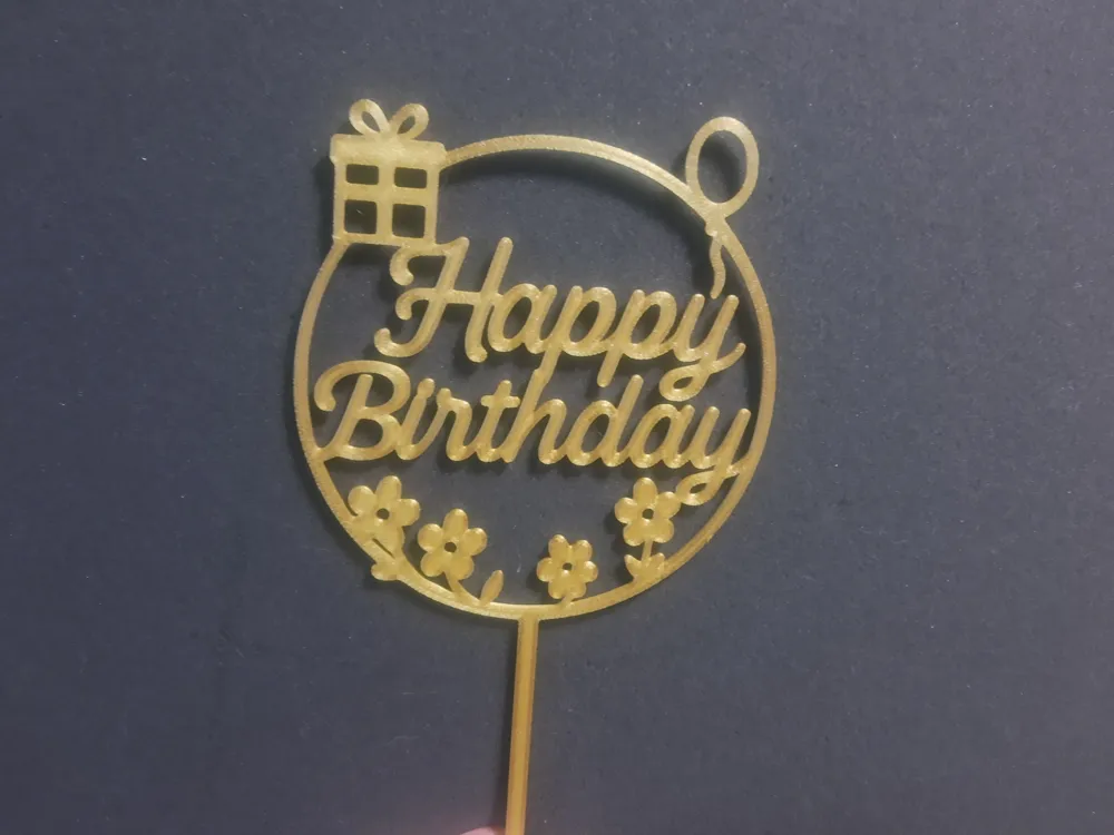 topper Happy Birthday - Free 3D Print Model - MakerWorld