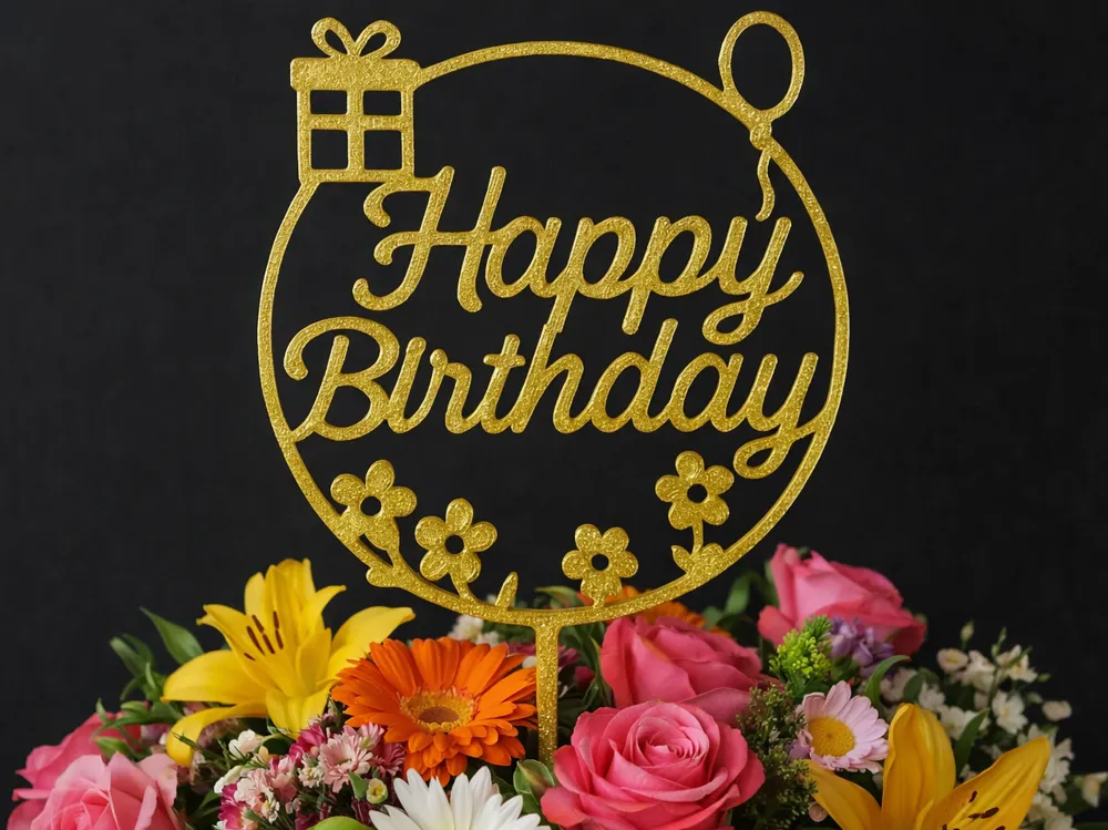 topper Happy Birthday - Free 3D Print Model - MakerWorld