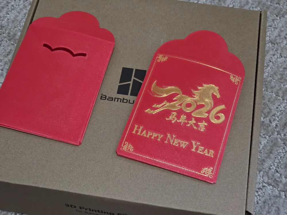 Horses Red Envelope (Red Pocket) 2026 New Year - Free 3D Print Model ...