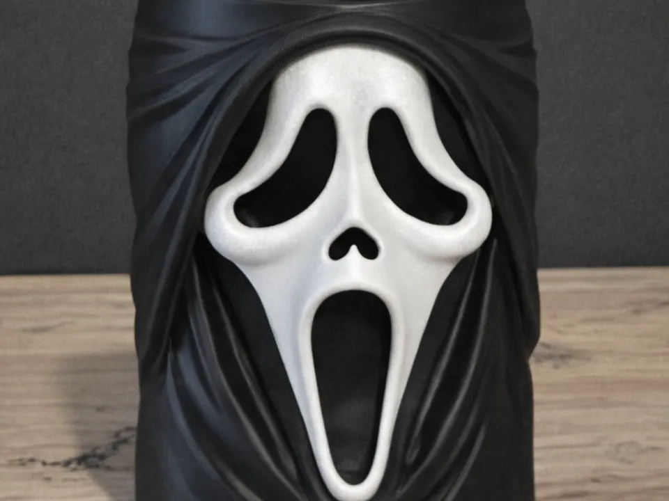 Ghostface-Style Horror Cup / Popcorn Bucket - Free 3D Print Model ...
