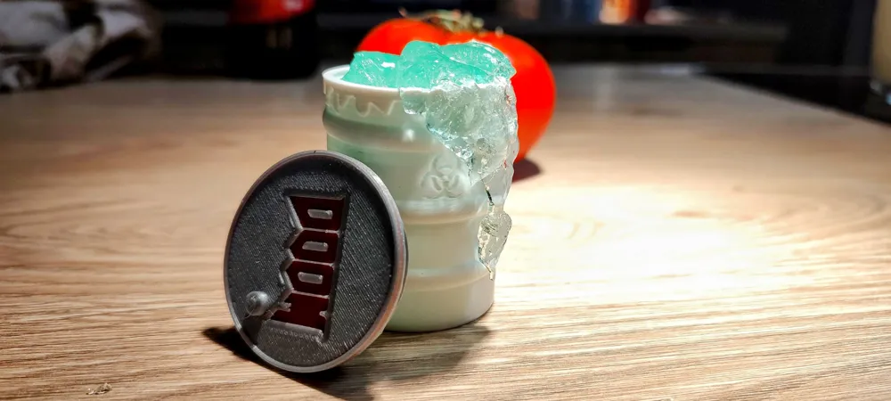 DOOM inspired toxic waste barrel model with unscrewable lid by porlock ...