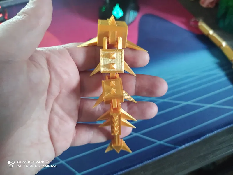 8-bit Articulated Dragon Tail Keychain by KyuubiNight - MakerWorld