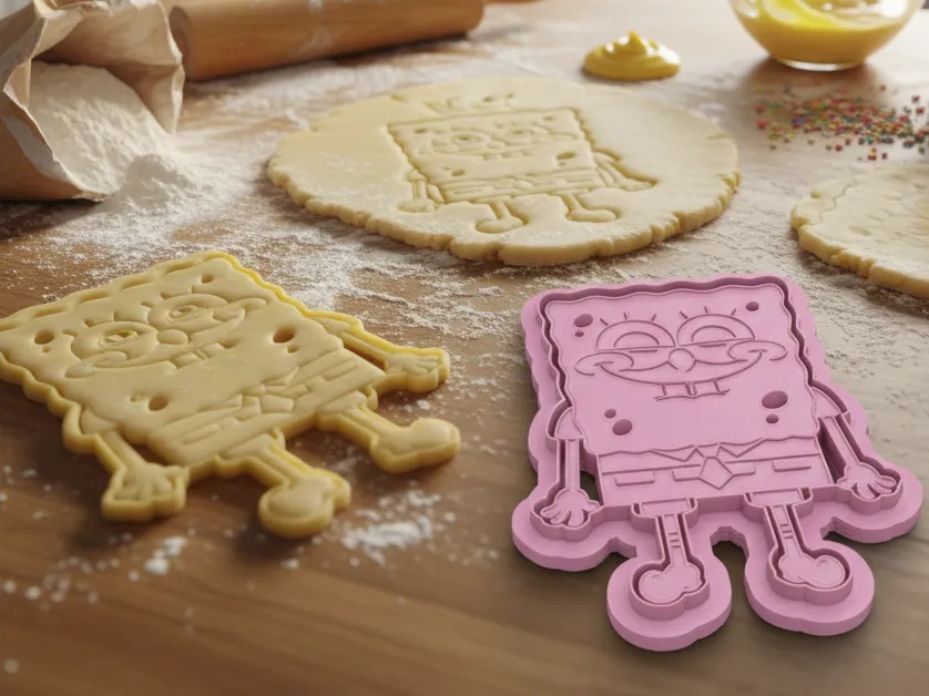 Cookie cutter, Fondant, Play Doh, SpongeBob 3D - Free 3D Print Model ...