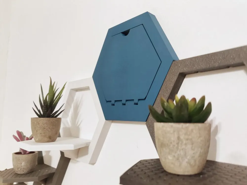 Estante hexagonal plegable de pared (impresión directa) - Modelo de ...