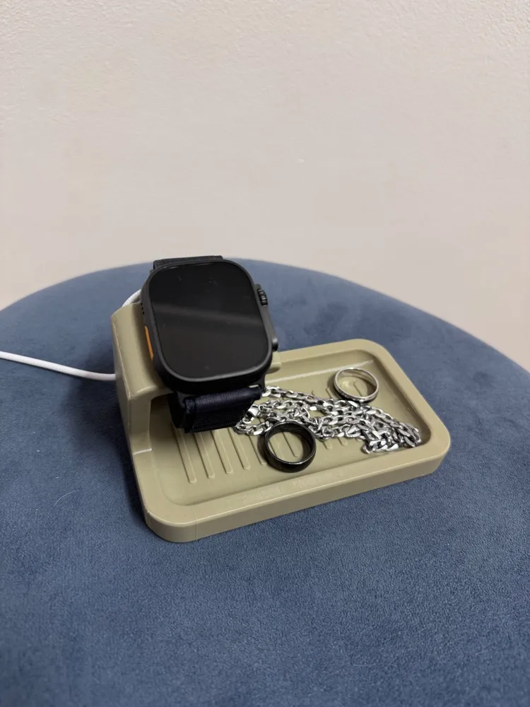 Apple watch charging stand with tray - Free 3D Print Model - MakerWorld