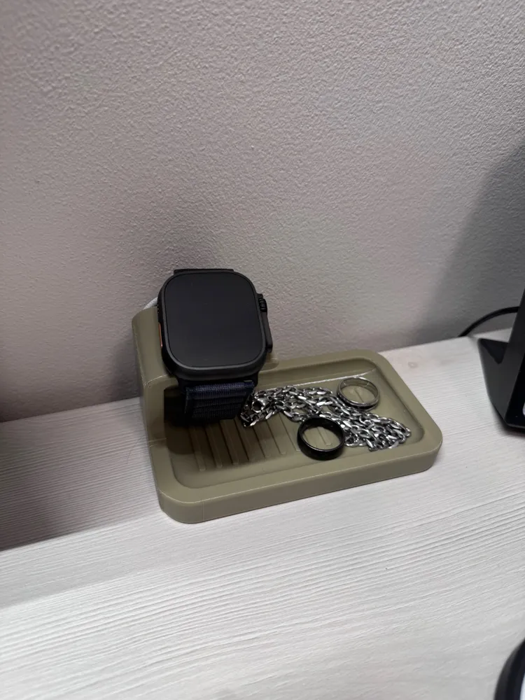 Apple watch charging stand with tray - Free 3D Print Model - MakerWorld