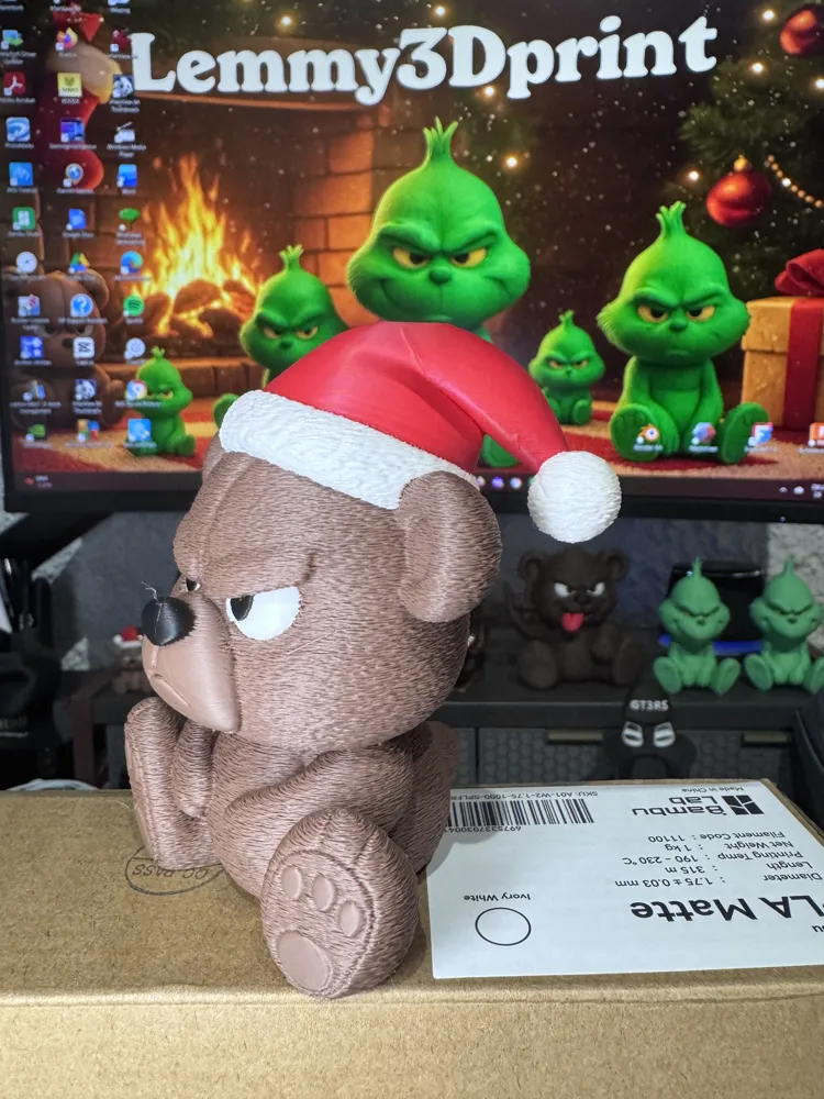 Grumpy Christmas Bear - Free 3D Print Model - MakerWorld