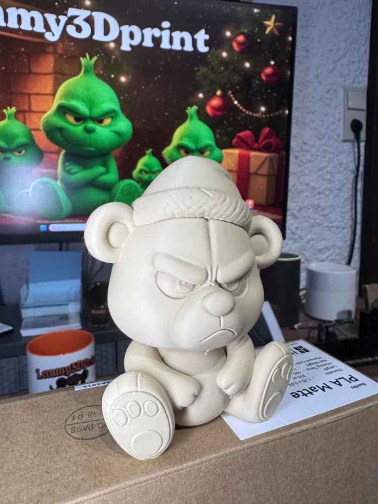Grumpy Christmas Bear - Free 3D Print Model - MakerWorld