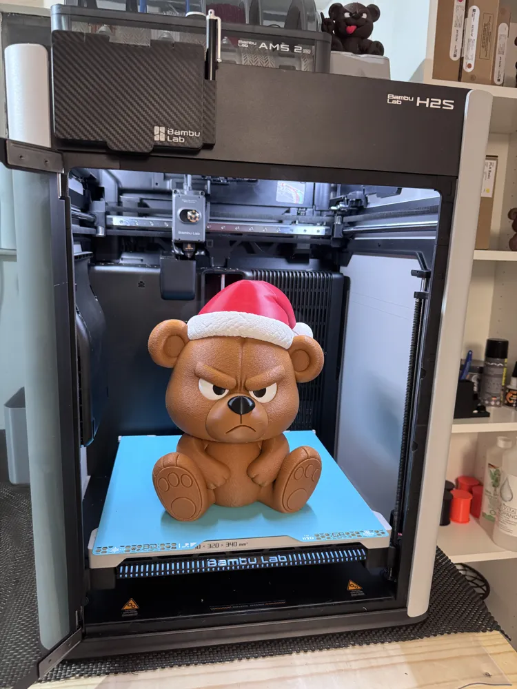 Grumpy Christmas Bear - Free 3D Print Model - MakerWorld