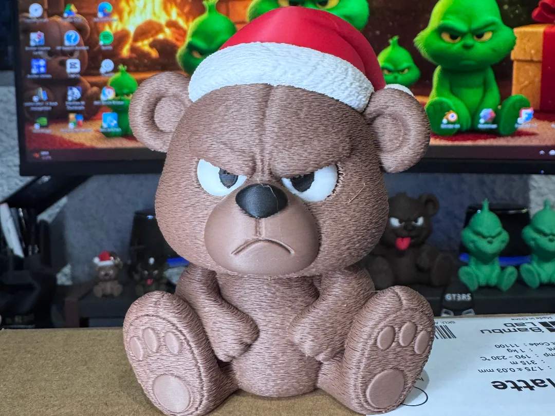 Grumpy Christmas Bear - Free 3D Print Model - MakerWorld