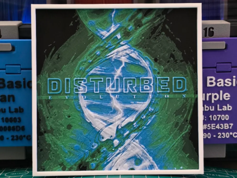 Disturbed "Evolution" Album - Hueforge Art by Lumpy3D - MakerWorld