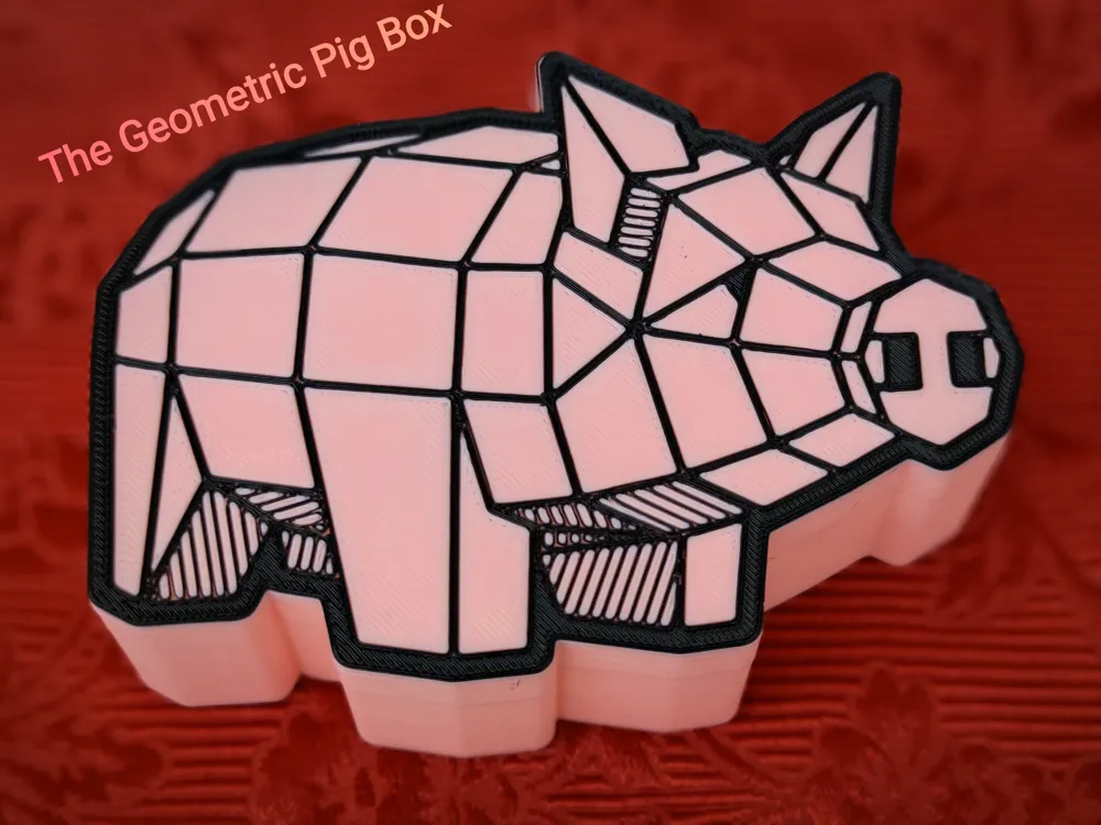 The Geometric Pig Pink Box by Archork - MakerWorld