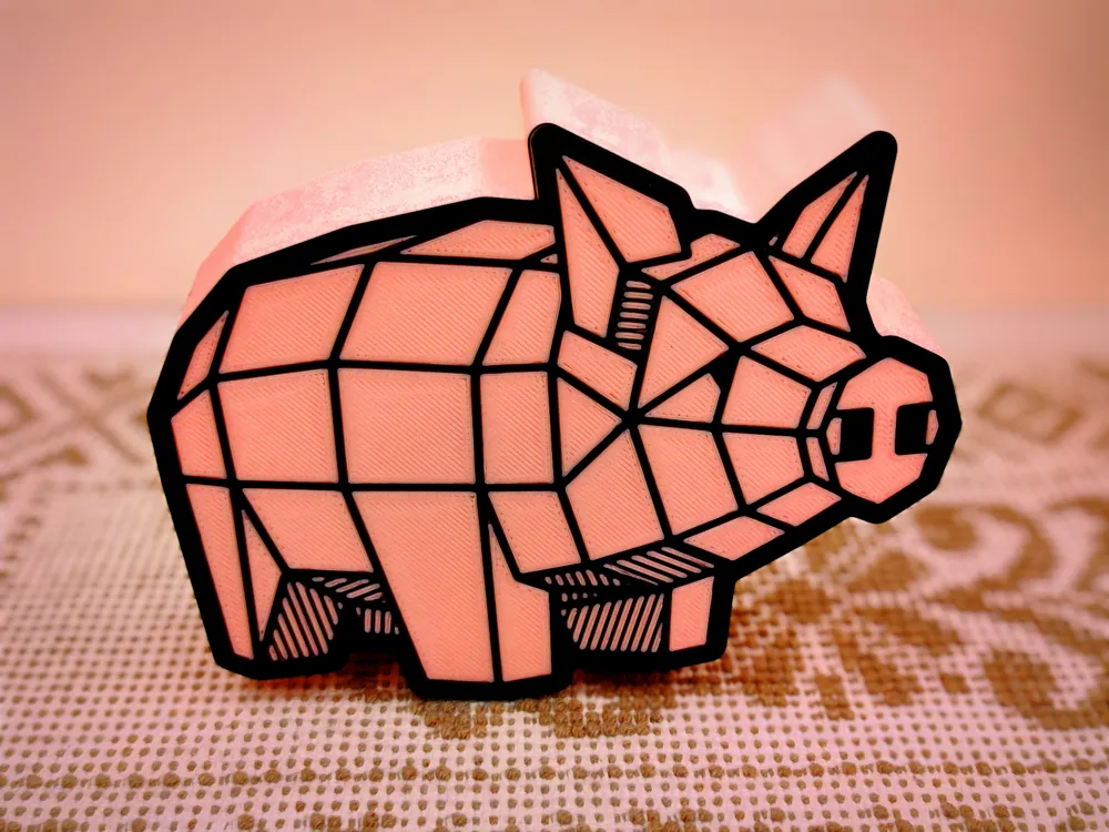 The Geometric Pig Pink Box by Archork - MakerWorld