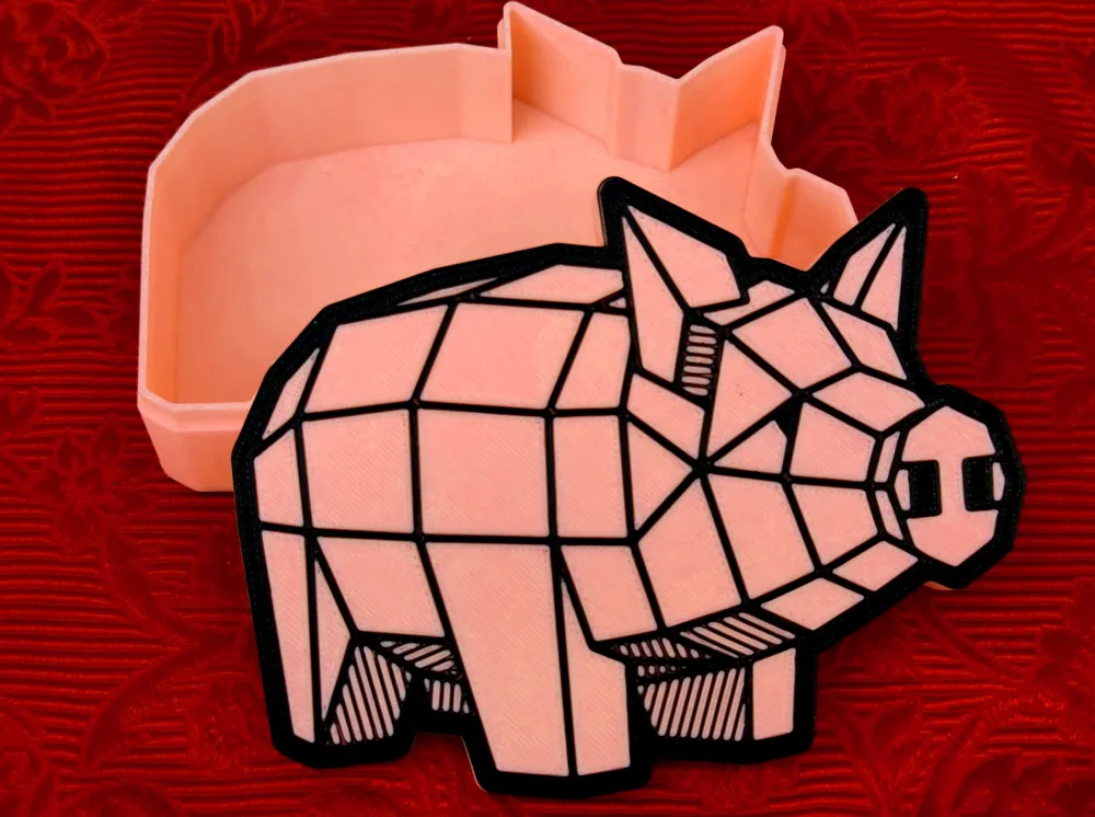 The Geometric Pig Pink Box by Archork - MakerWorld