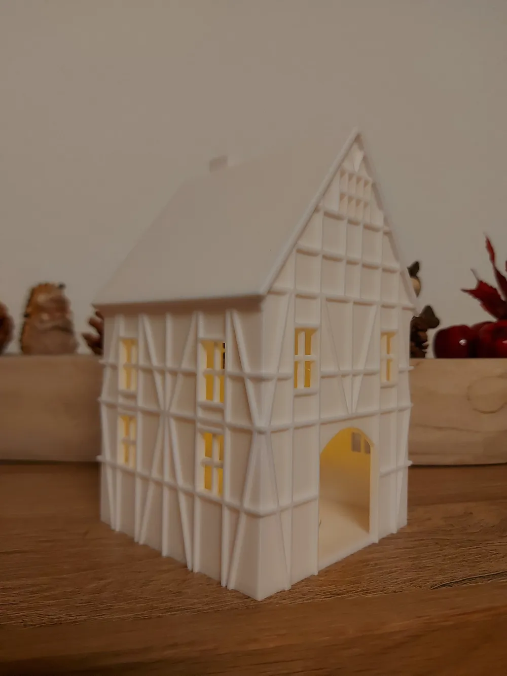 Christmas Tea Light half Timbered House - Free 3D Print Model - MakerWorld
