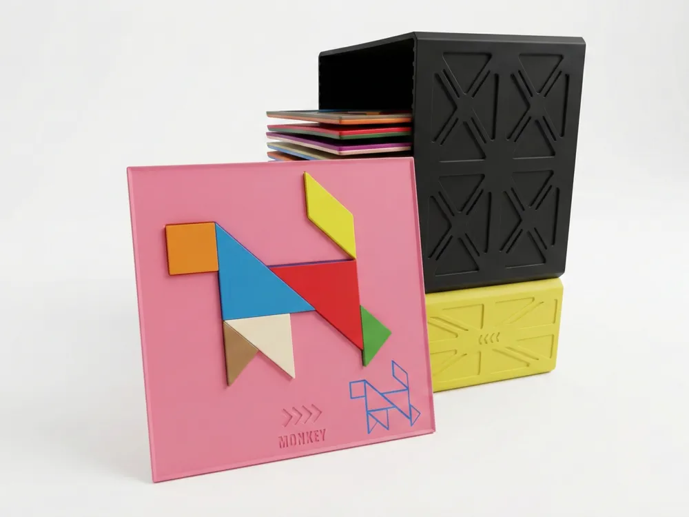 Modular Tangram Puzzle Set & Storage System - Free 3D Print Model ...