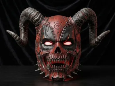 Deadpool Demon Helmet - Free 3D Print Model - MakerWorld