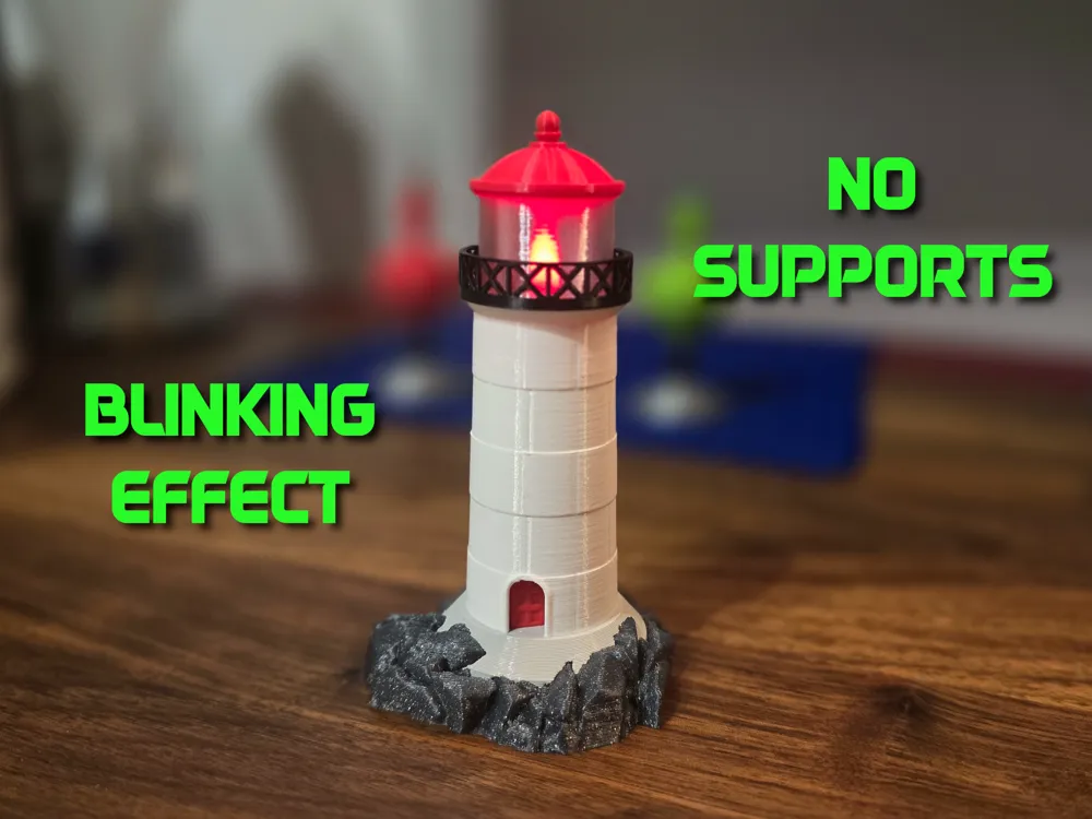 Lighthouse Blinking Miniature Model Supportless - Free 3D Print Model ...