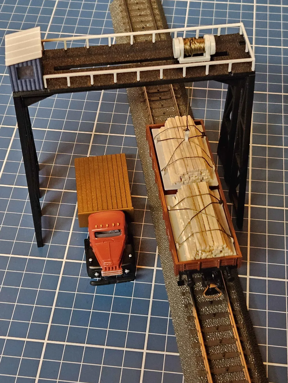 Grúa pórtico 1:87 con cabrestante funcional (escala HO) - Modelo de ...