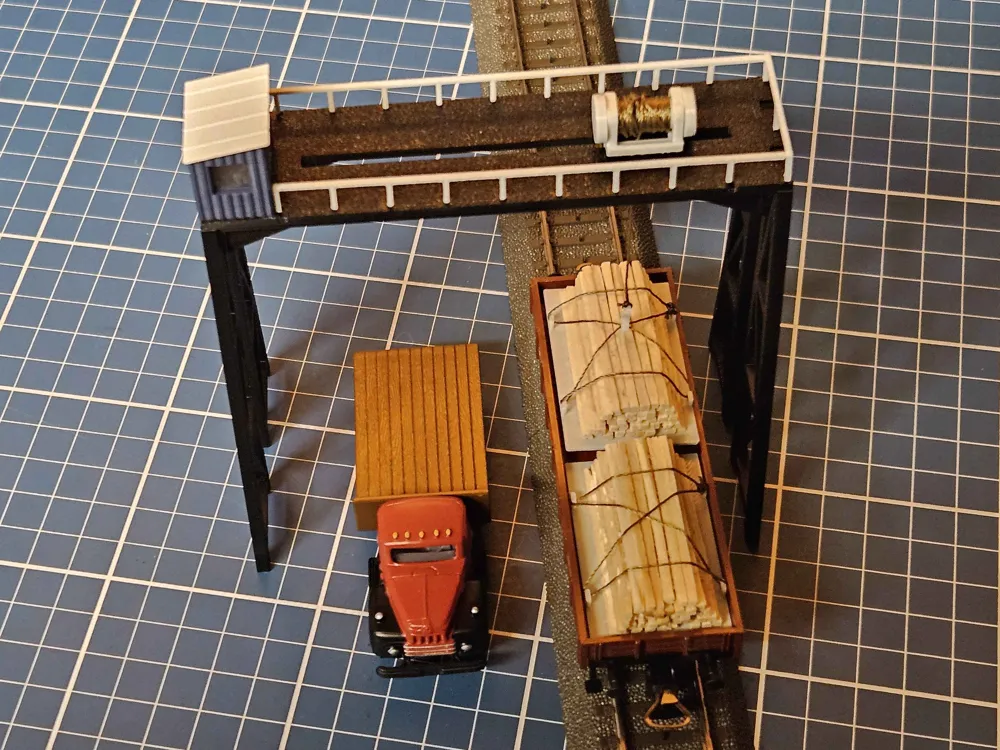 Grúa pórtico 1:87 con cabrestante funcional (escala HO) - Modelo de ...