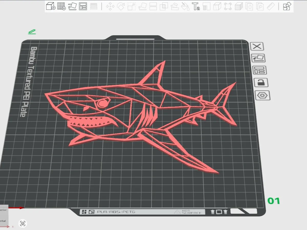 Shark 2D Art - Wall Art - Free 3D Print Model - MakerWorld