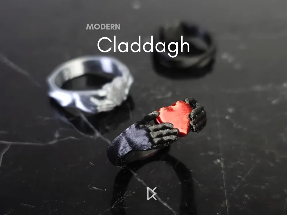 Claddagh Ring - Modern - Free 3D Print Model - MakerWorld