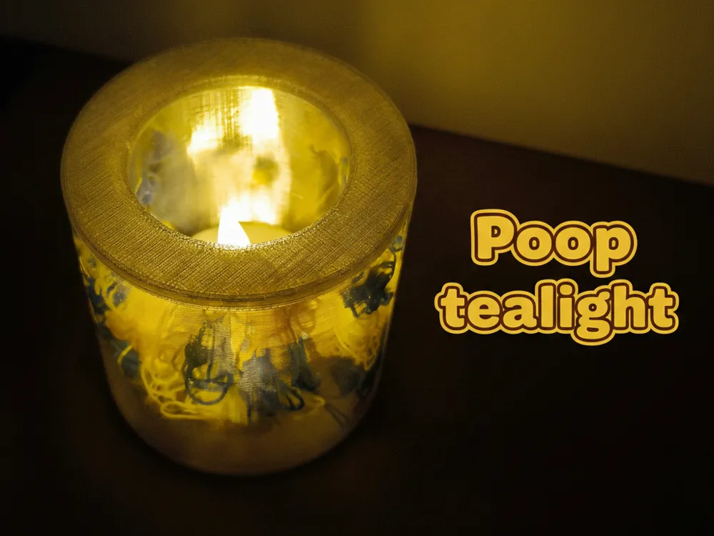 Poop tealight - Free 3D Print Model - MakerWorld