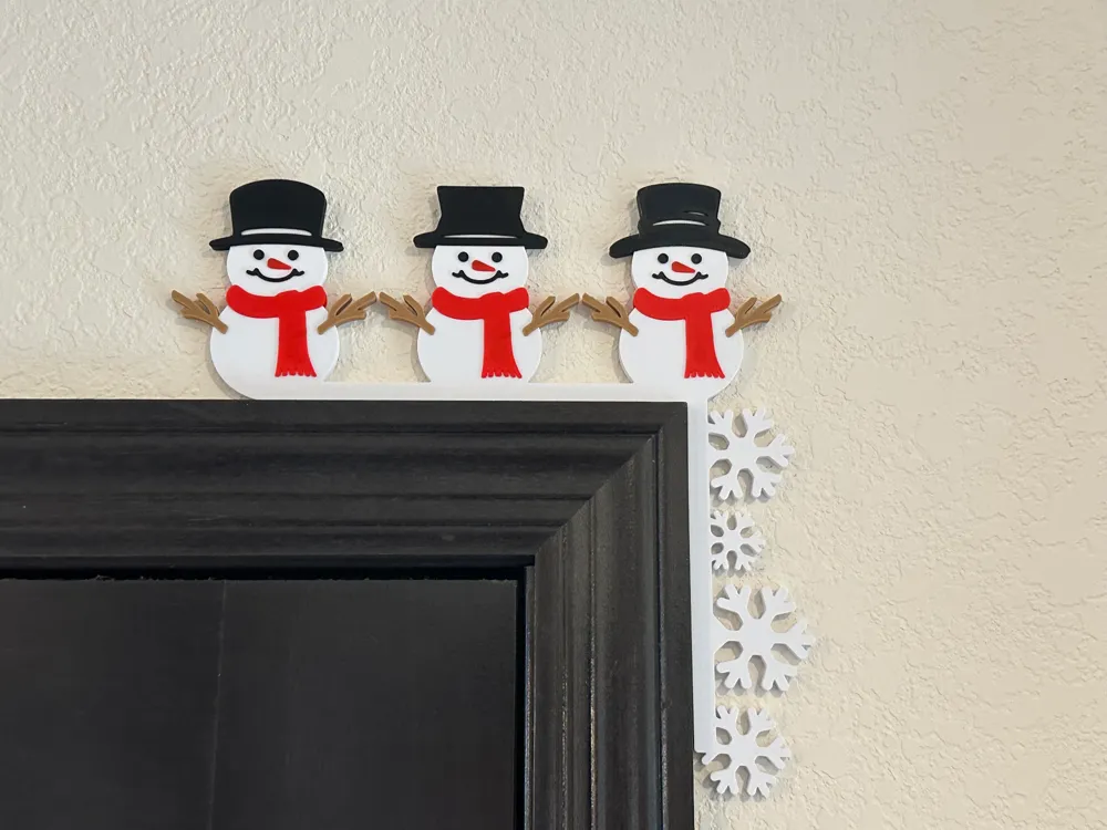 Snowmen Christmas Door Corner - Free 3D Print Model - MakerWorld