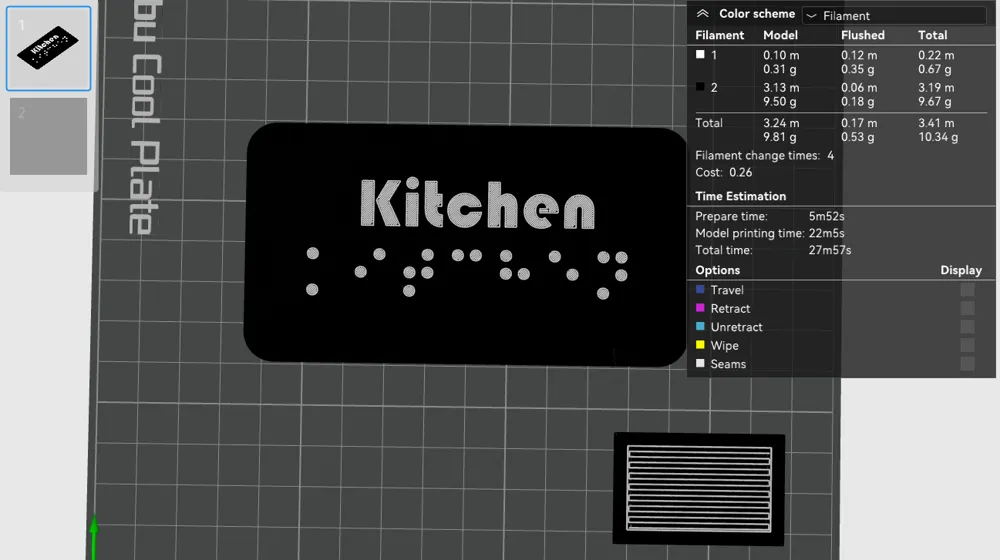 Braille Name - Kitchen Nameplate by 3DPS-J - MakerWorld
