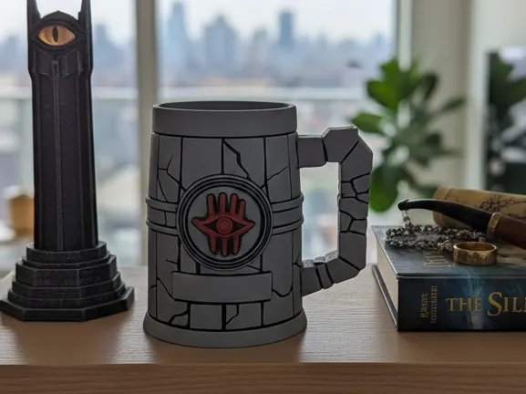 Isengard Stone Tankard – Inspired by Orthanc - Free 3D Print Model ...
