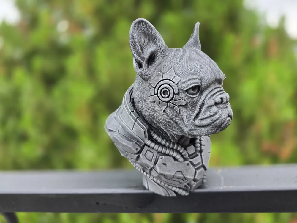 CYBERPUNK FRENCH BULLDOG BUST - Free 3D Print Model - MakerWorld
