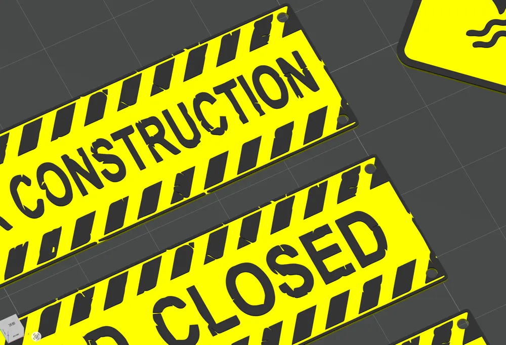 Construction Site Signage + Base Combo 01 – Safety Tips and Warning ...